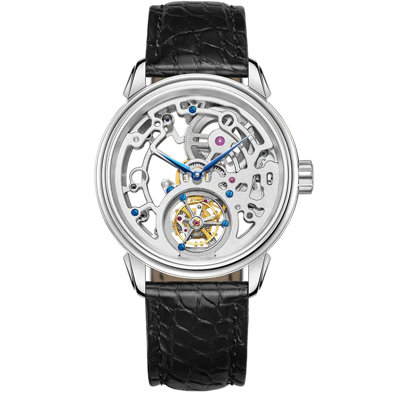Seagull Fully Skeleton Coaxial Tourbillon Men's Mechanical Wristwatch 6200K