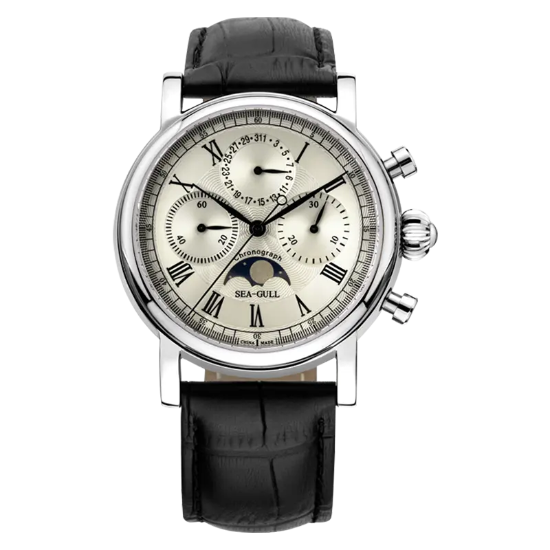 Seagull Master Series Multifunction Moon Phase Chronograph Leather ...